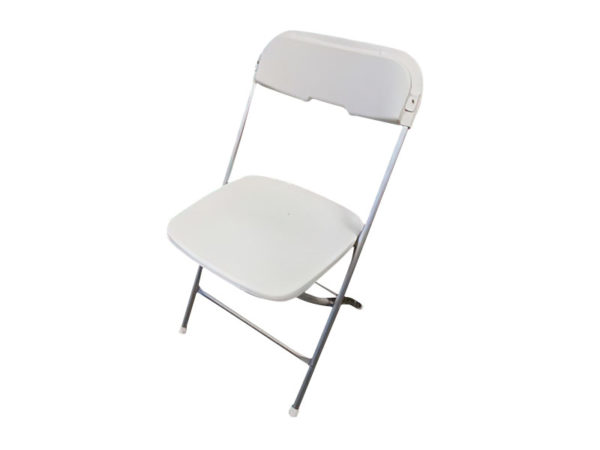 White on Silver Folding Chair - The Fun Ones